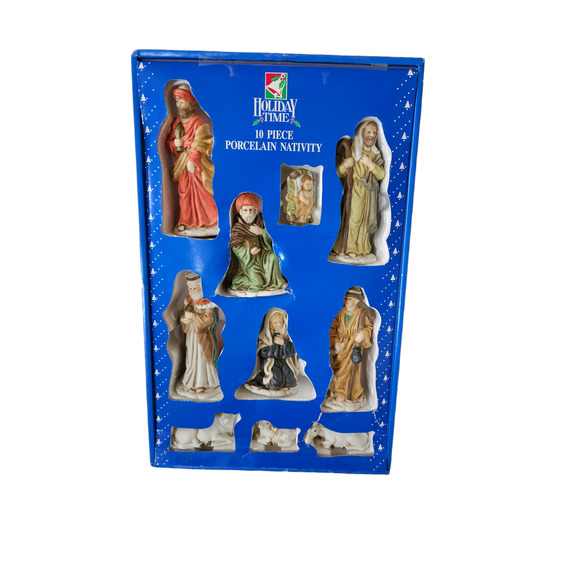 Holiday Time | Holiday | Vintage Holiday Time Piece Porcelain Nativity ...